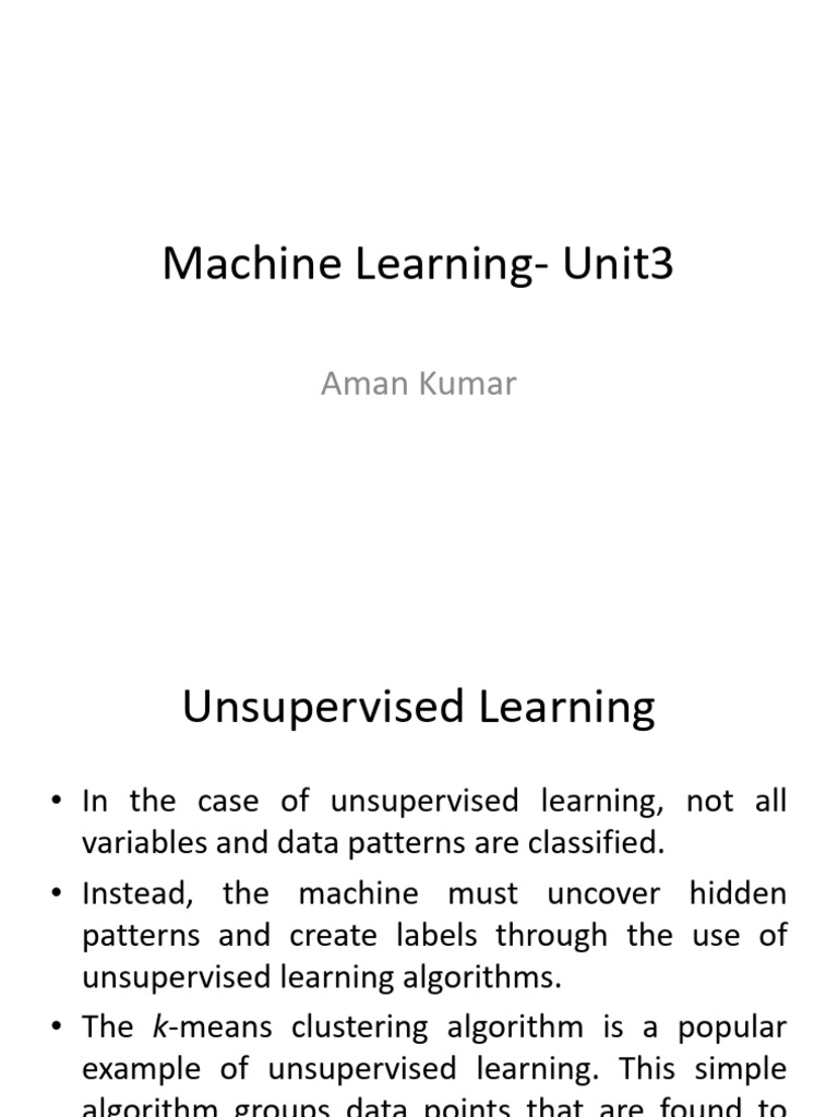ML Unit3 Updated PDF Cluster Analysis Machine Learning