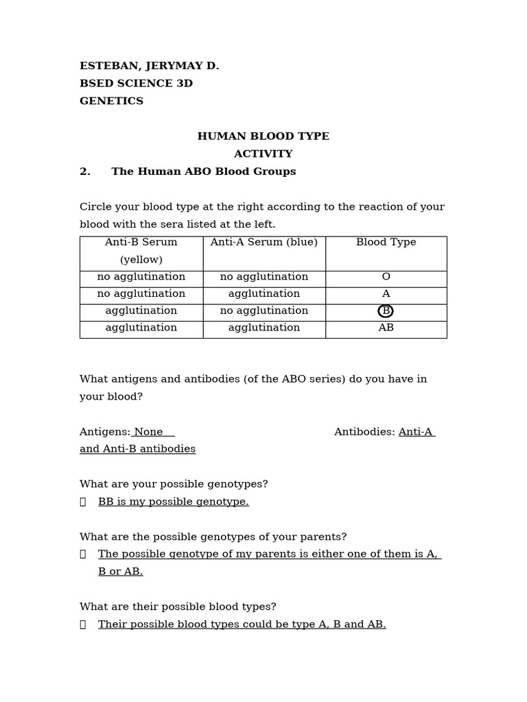 ESTEBAN ABO-ACTIVITY | PDF | Blood Type | Chi Squared Test