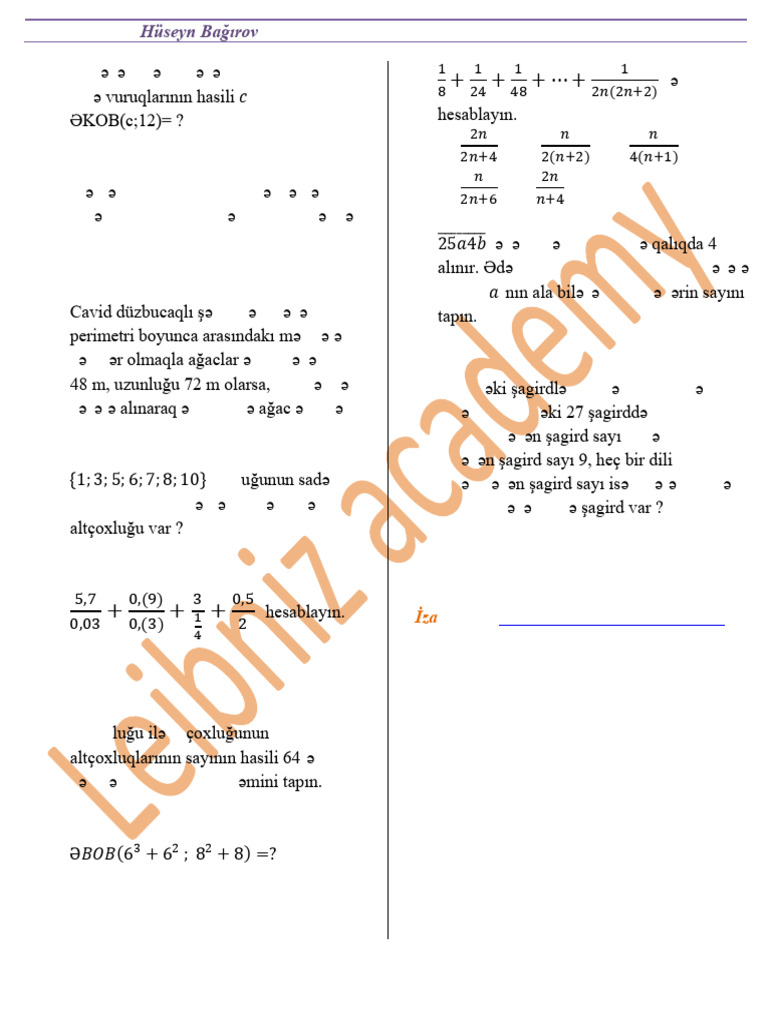 TEST 1 (Leibniz Academy) | PDF