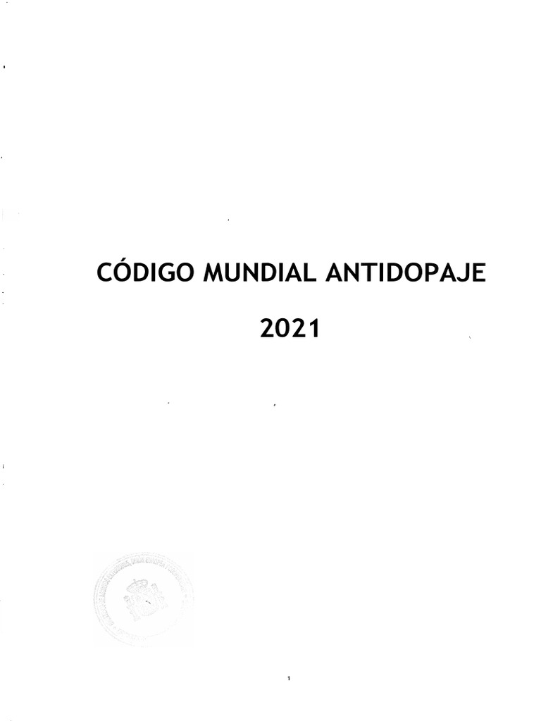 Codigo Mundial Antidopaje 2021 | PDF | Deportes | Ciencia deportiva