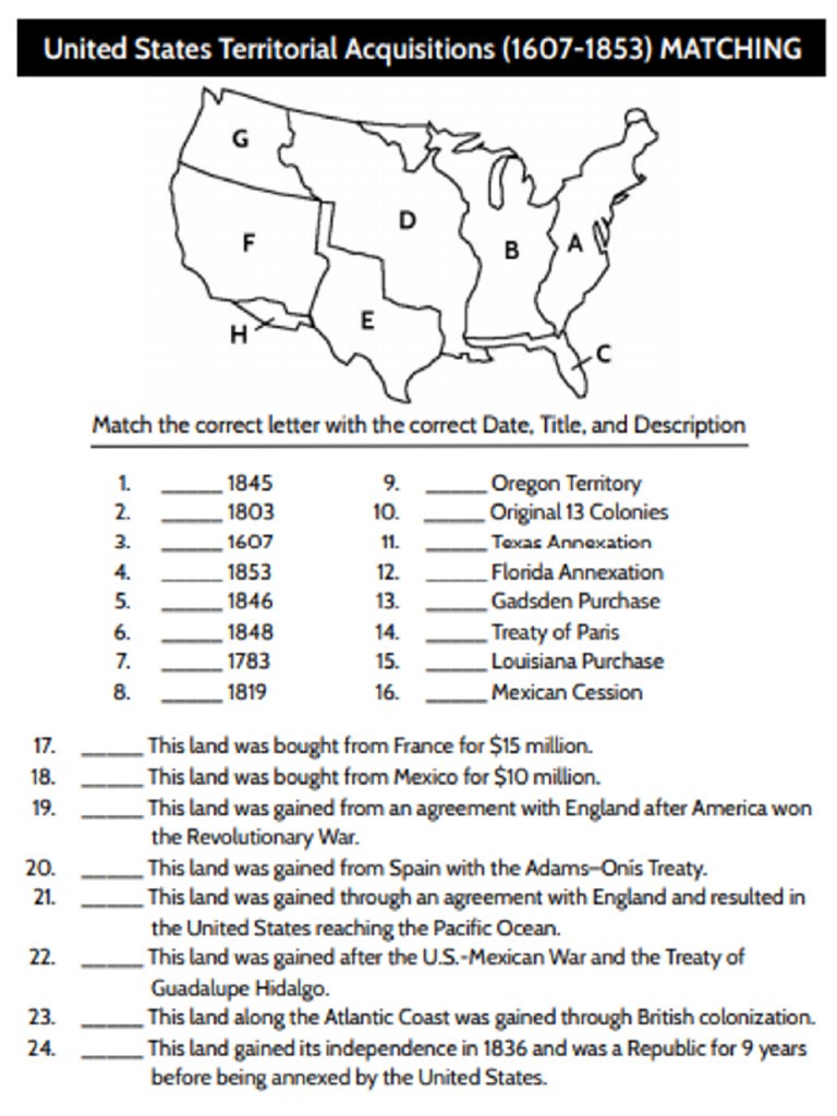 Manifest Destiny Worksheet | PDF