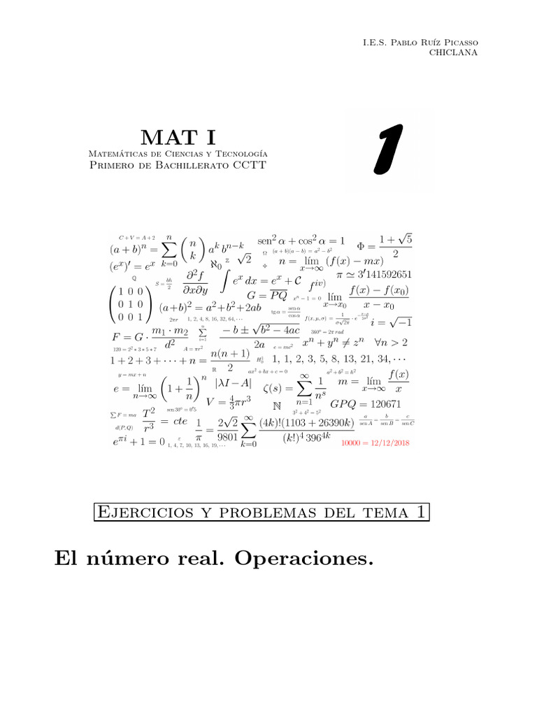 T01 - Numeros reales [Ejercicios] | PDF | Intervalo (Matemáticas) | Número Real