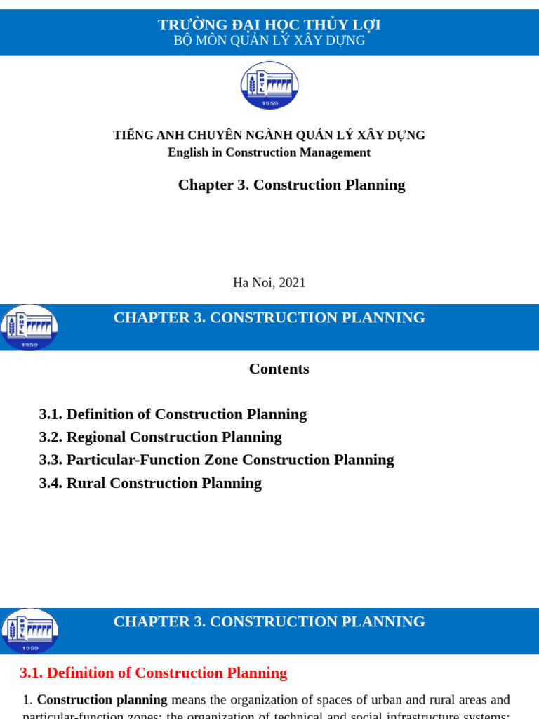Chapter 3.Construction Planning | PDF | Infrastructure | Economies
