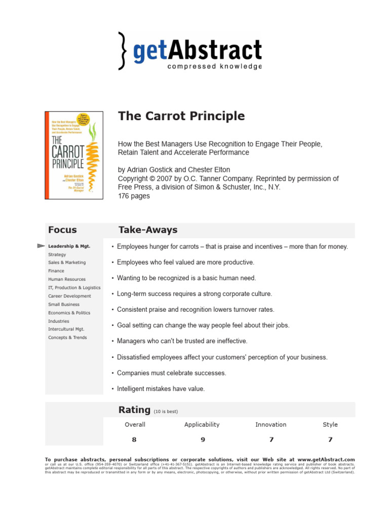 Carrot Principle Gostick e | PDF | Employment | Employee Retention