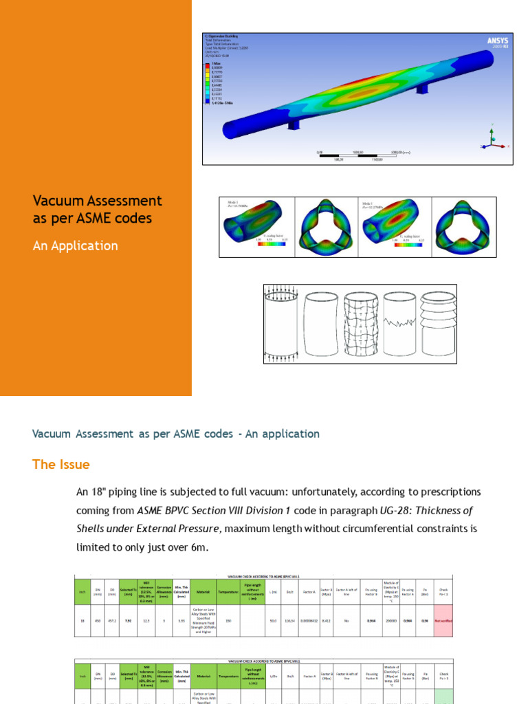 ASME Vacuum Assessment for Piping | PDF | Buckling | Stress (Mechanics)