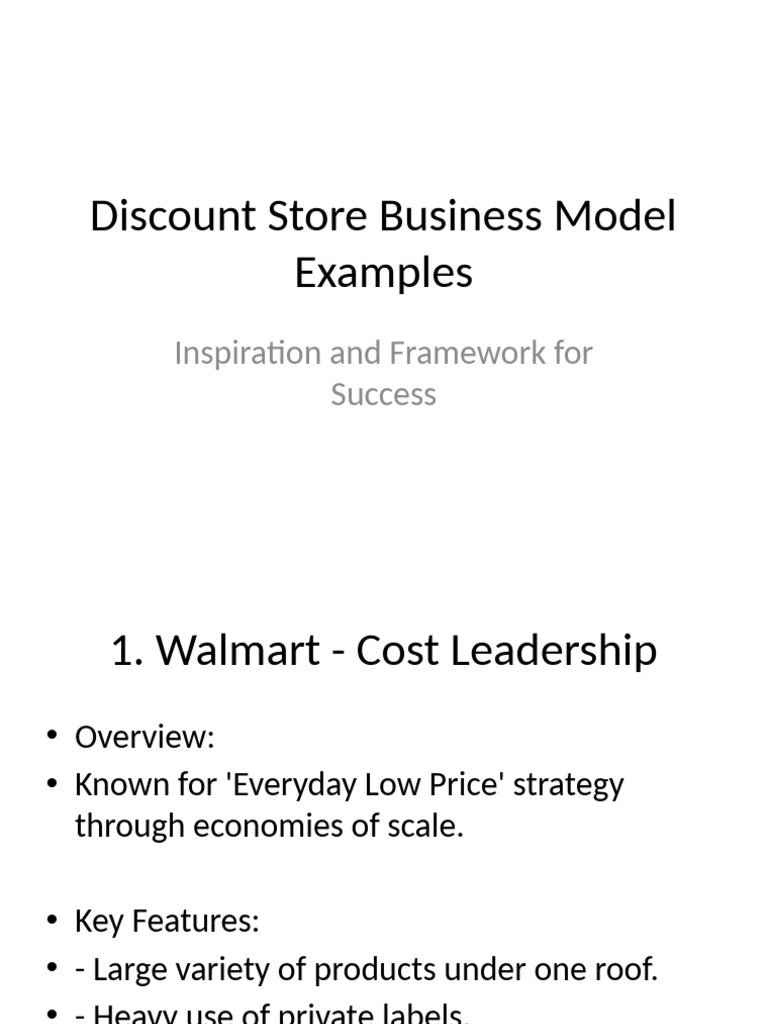 Discount Store Business Model Examples | PDF