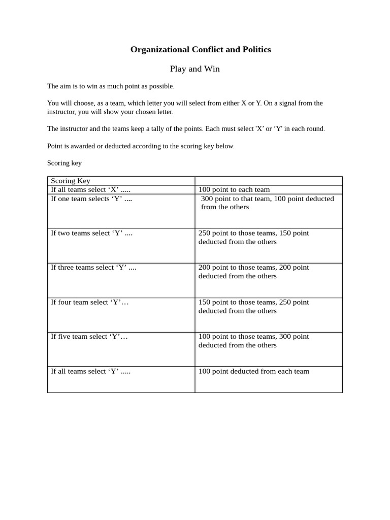 Team Strategy Game Guide | PDF