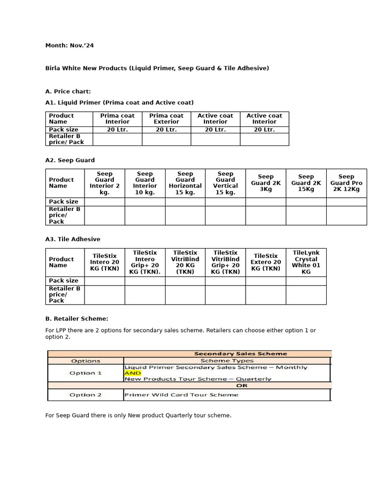 New Product - Retailer Scheme Communication Nov24 | PDF