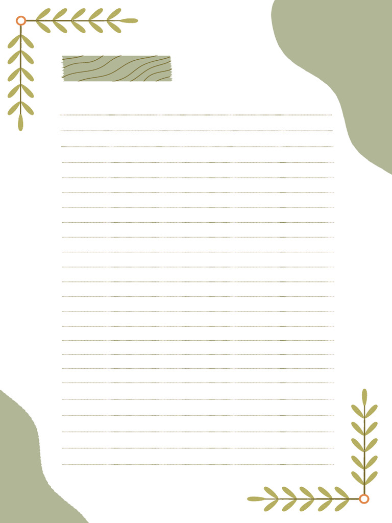 Documento A4 para escribir formas orgánicas bordes de hojas plantas ...