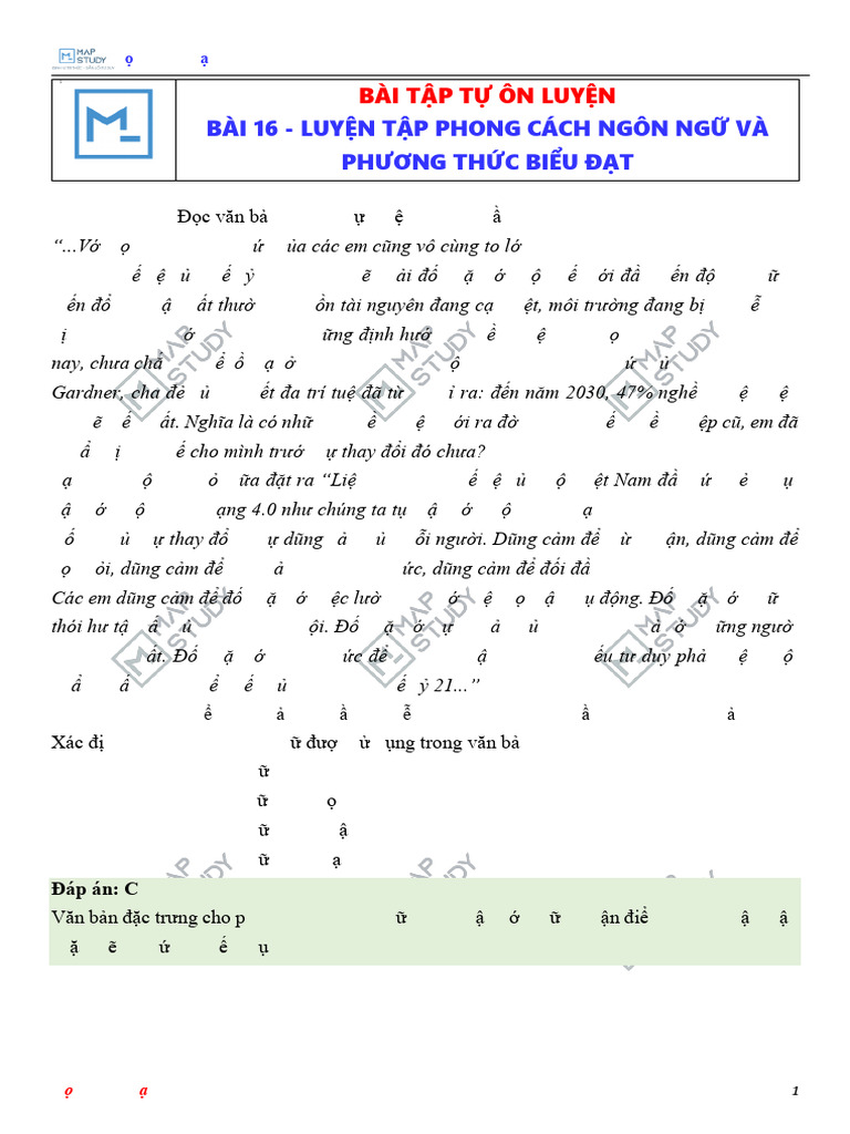 Dap An - Buoi 16 Bai Tap Ve Nha 1726643602041 | PDF