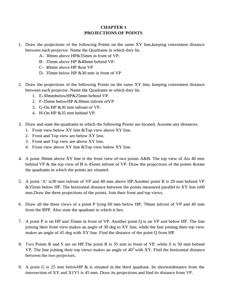 CAED-Assignment - Points and Lines | PDF | Line (Geometry) | Cartesian ...
