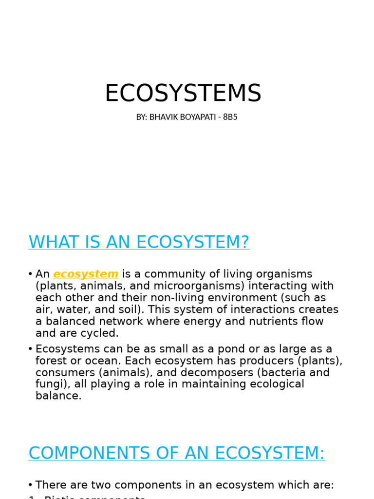 Ecosystems Presentation | PDF | Ecosystem | Desert