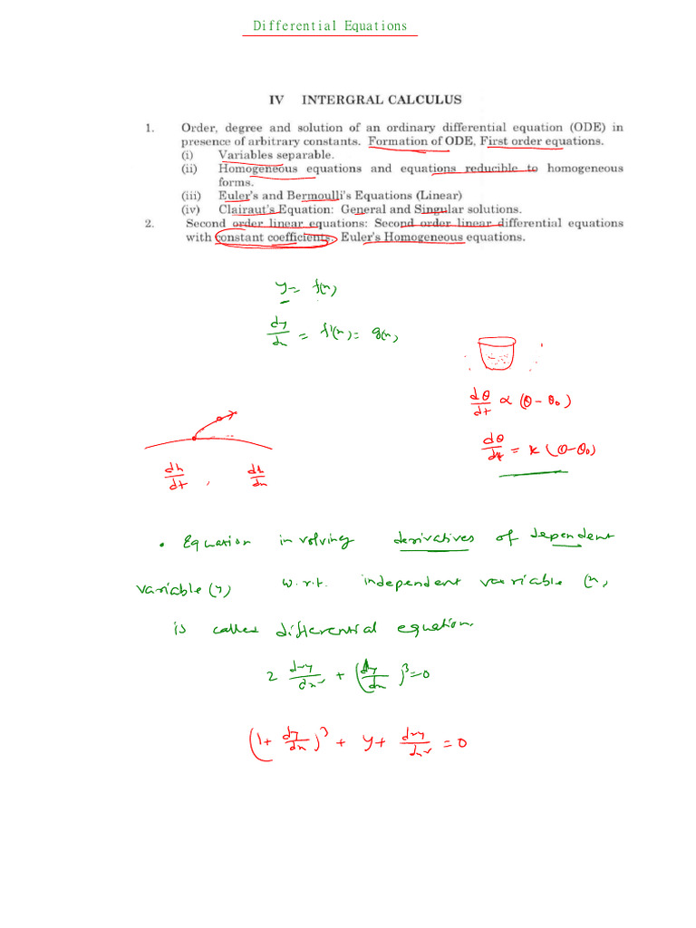 Differential Equations-01 | PDF