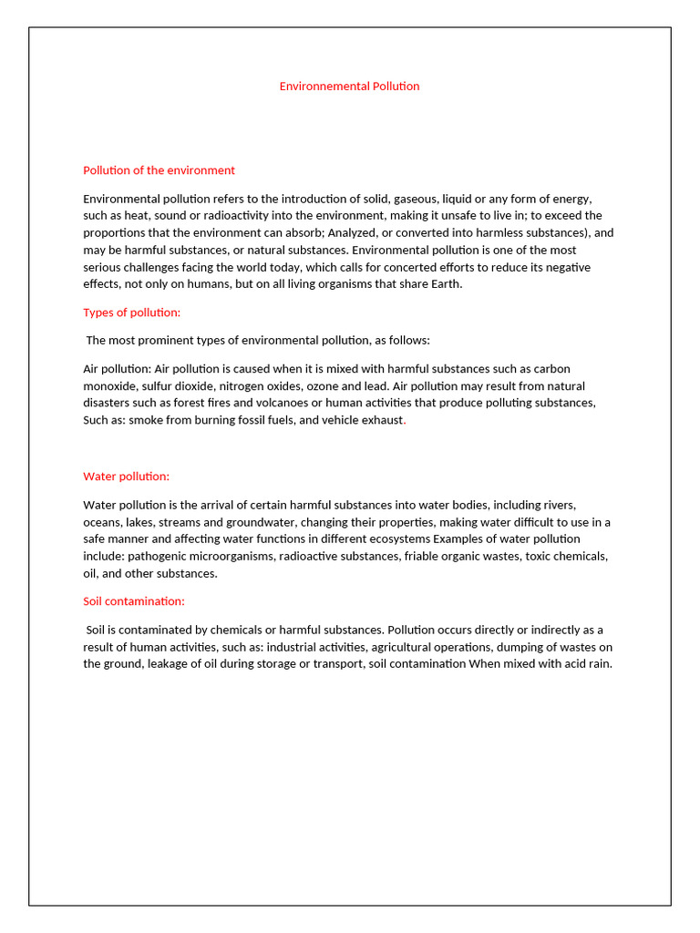 Environnemental Pollution | PDF