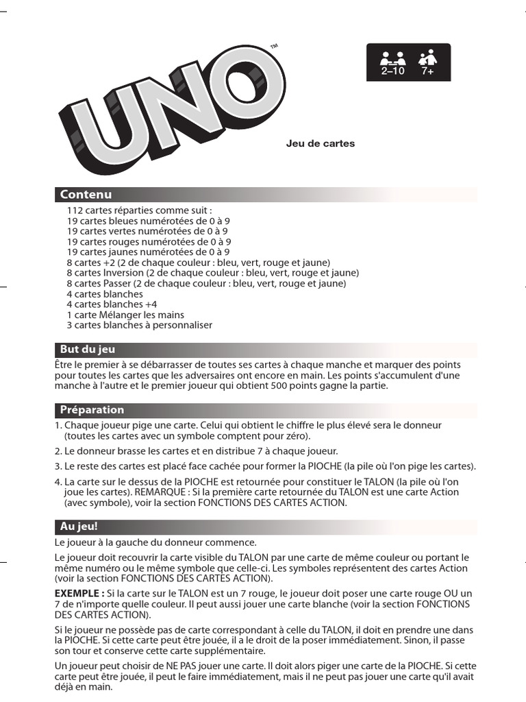 Règles Uno | PDF