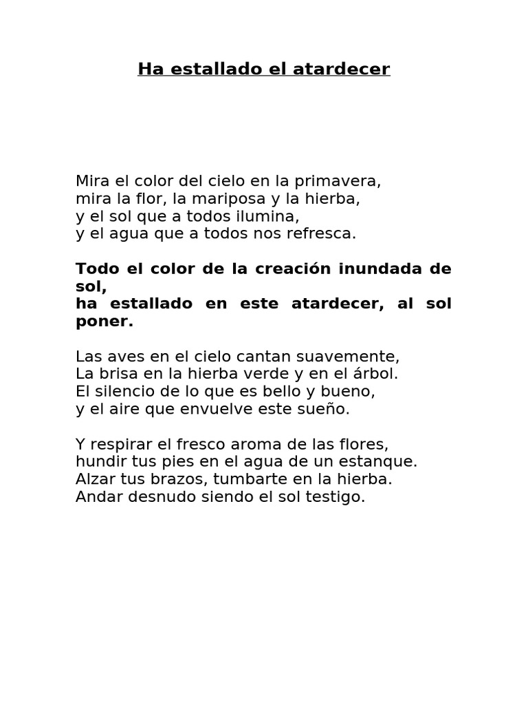 Ha Estallado El Atardecer | PDF