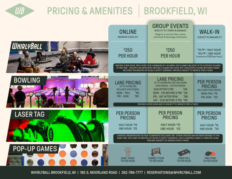 Amenities Pricing Guide Brookfield | PDF