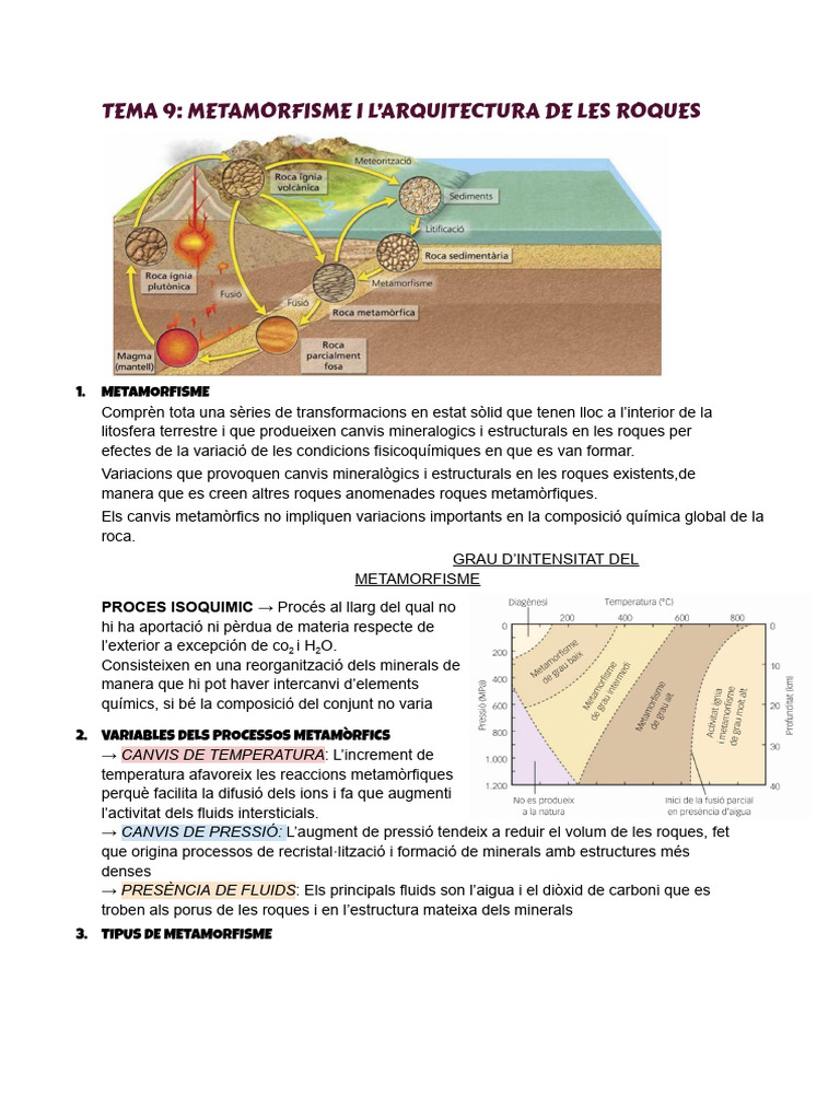 Tema 9 - Metamorfisme I L'arquitectura de Les Roques | PDF