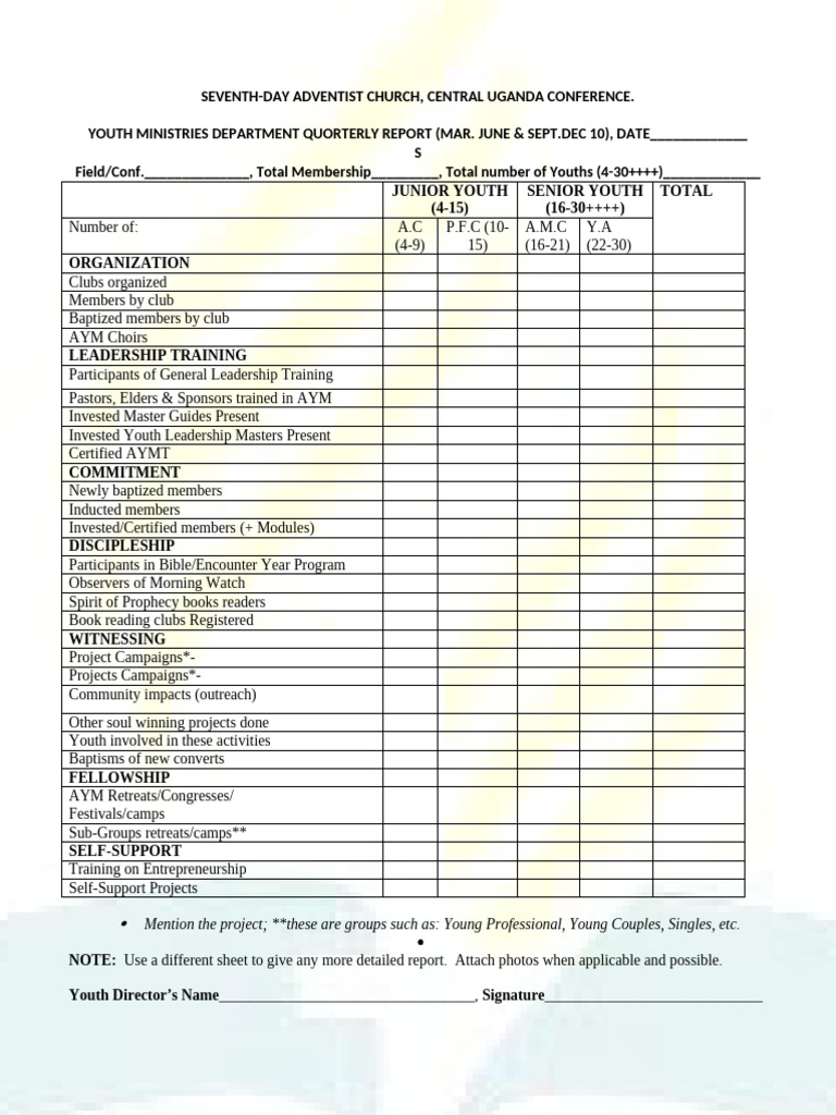 AYM Report Form, RVSD 1 | PDF