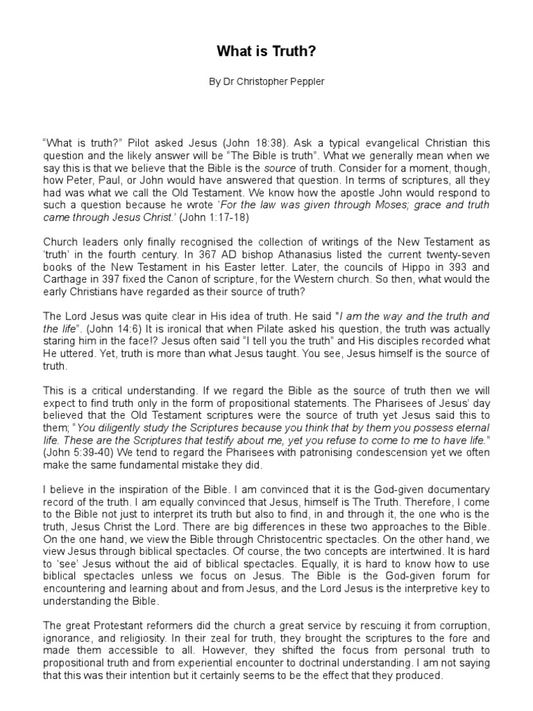 What Is Truth | PDF | New Testament | Bible