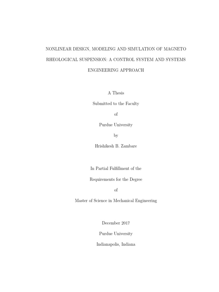 Nonlinear Design, Modeling and Simulation of Magneto Rheological Suspension (PDFDrive) | PDF ...