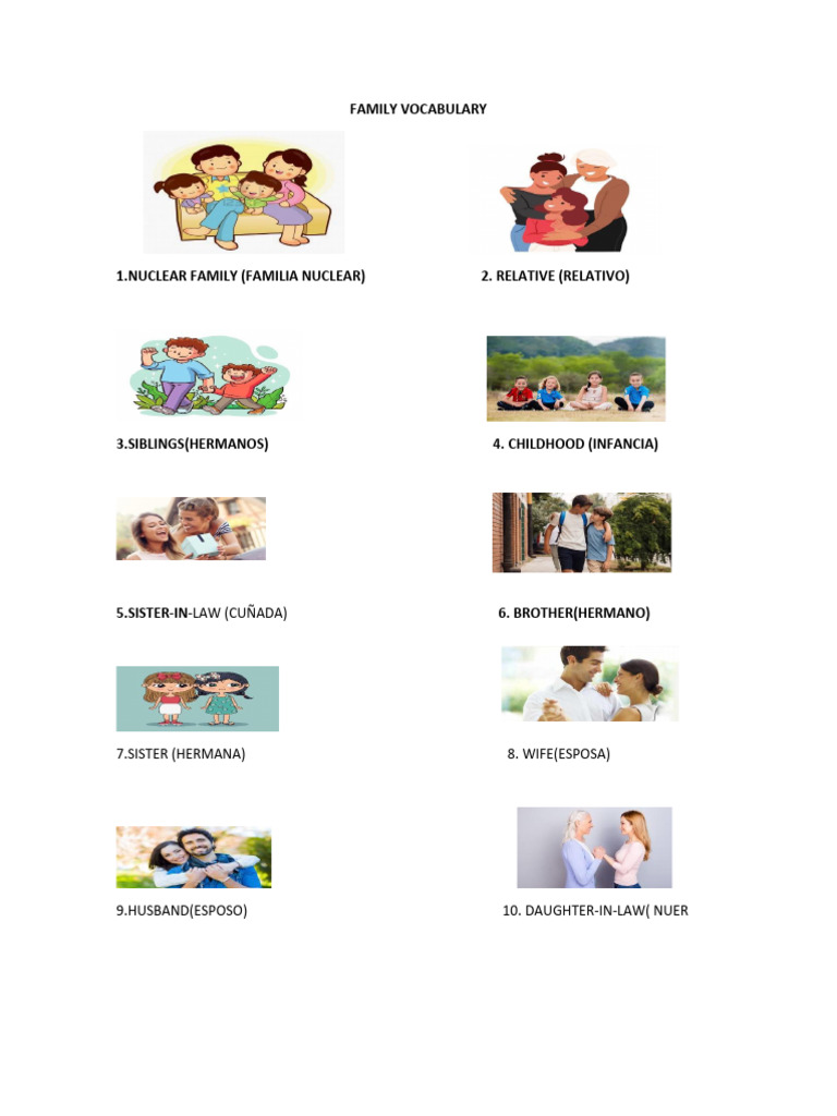Family Vocabulary | PDF