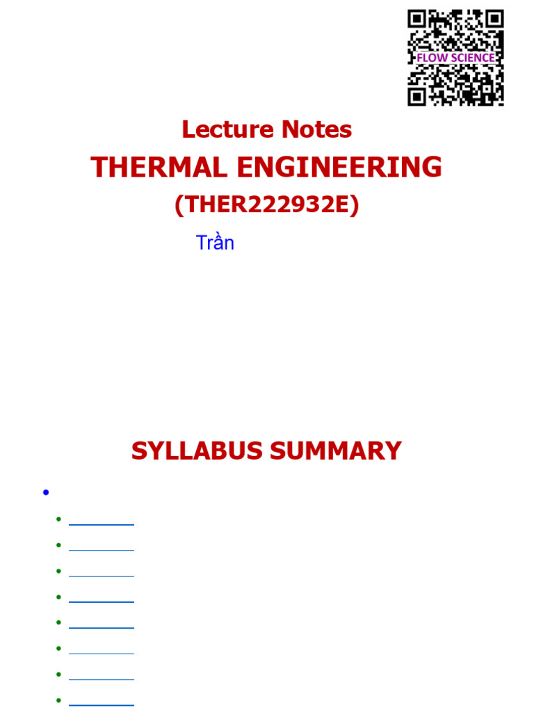 LectureNotes - ThermalEngineering | PDF | Heat | Thermodynamic Equilibrium