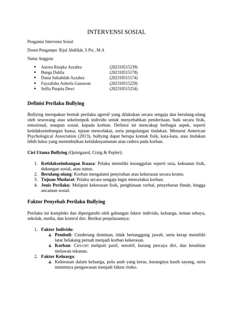Review Intervensi Sosial Kel.1 | PDF