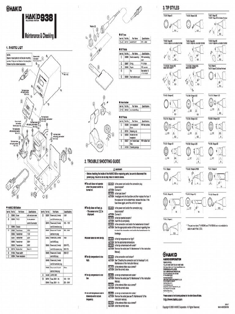 Manual Hakko 938 | PDF
