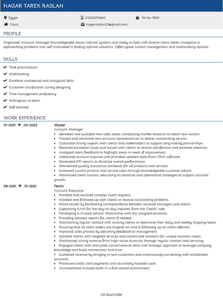 Hagar Raslan CV | PDF | Call Centre | Business Economics