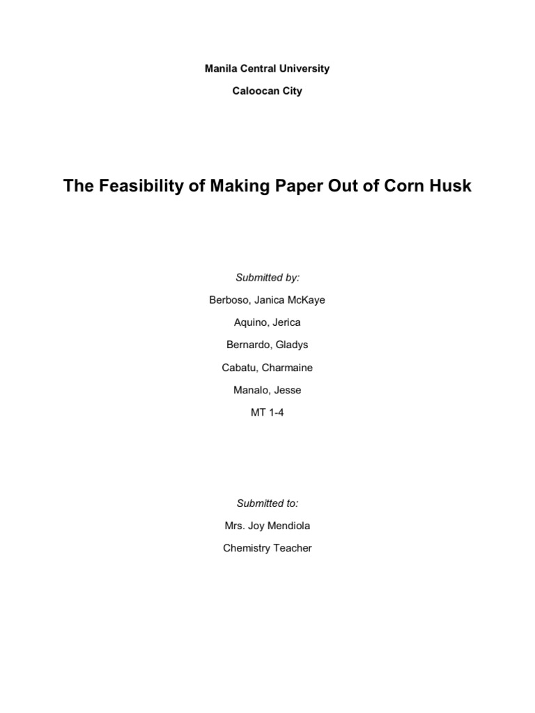 High School Science Investigatory Project | PDF | Papermaking | Paper