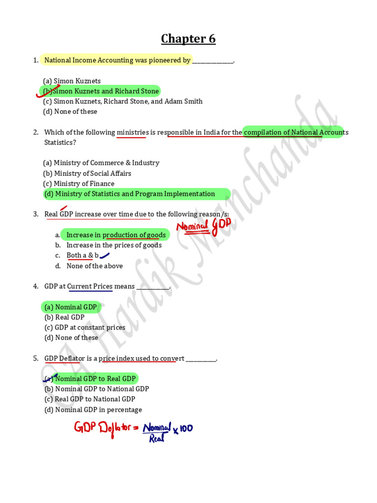 MACRO MCQs_CA Hardik Manchanda | PDF | Gross Domestic Product | Full Employment