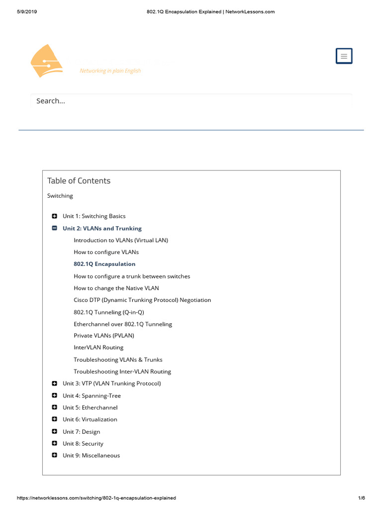 802.1Q Encapsulation Guide | PDF | Communications Protocols | Network Architecture