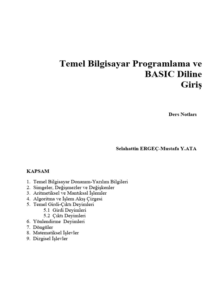 BASIC Programlama Dili | PDF