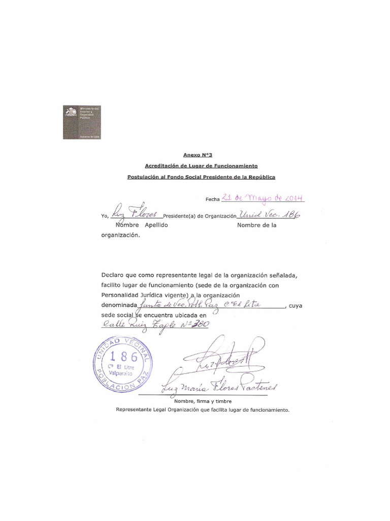 Anexo 3 Directorio Vigencia JJVV | PDF