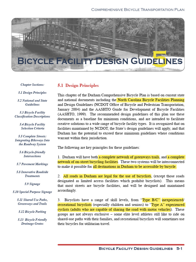 Durham_Bicycle Facility Design Guidelines (PDF) | PDF | Cycling ...