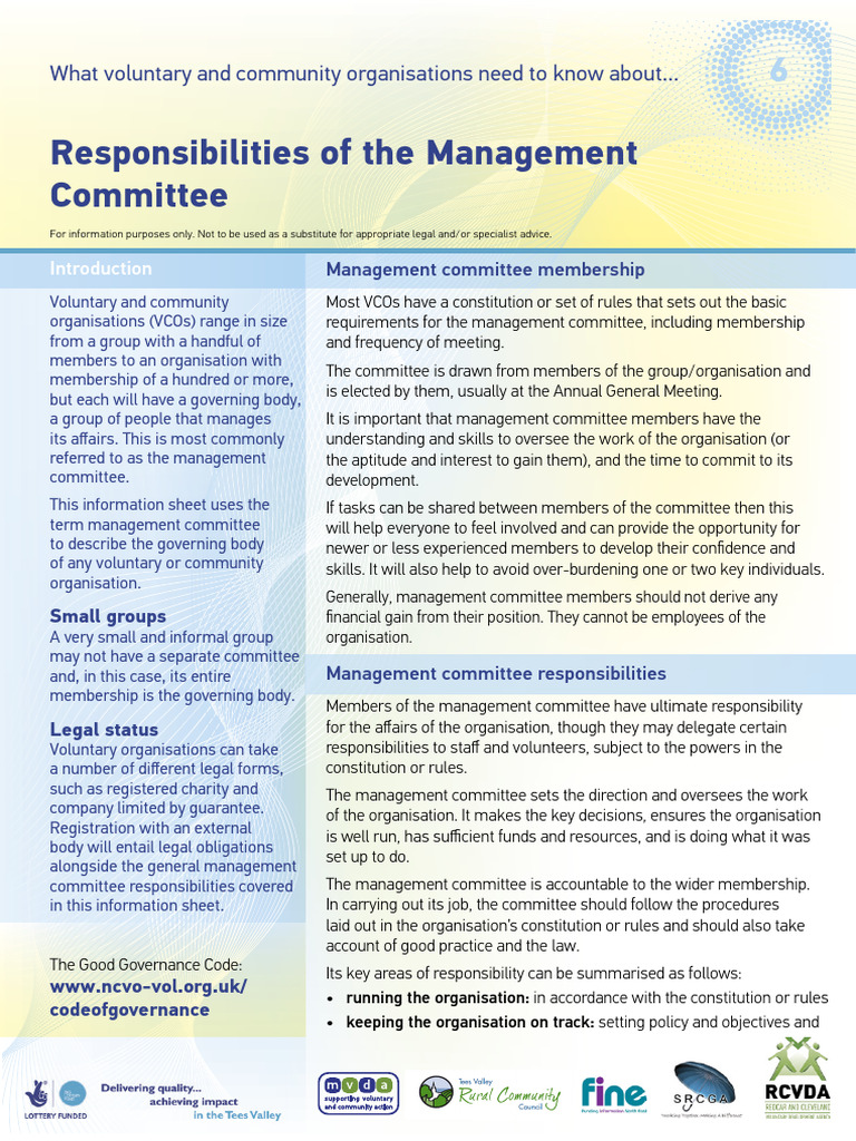 06_Management Committee | PDF | Committee | Business