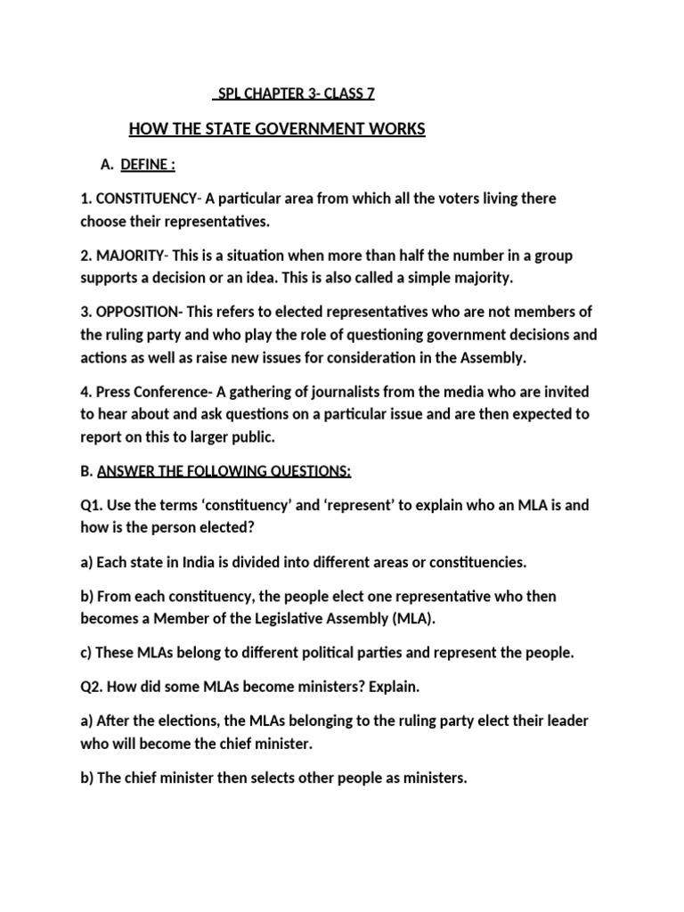 Notes-How State Govt. Works | PDF