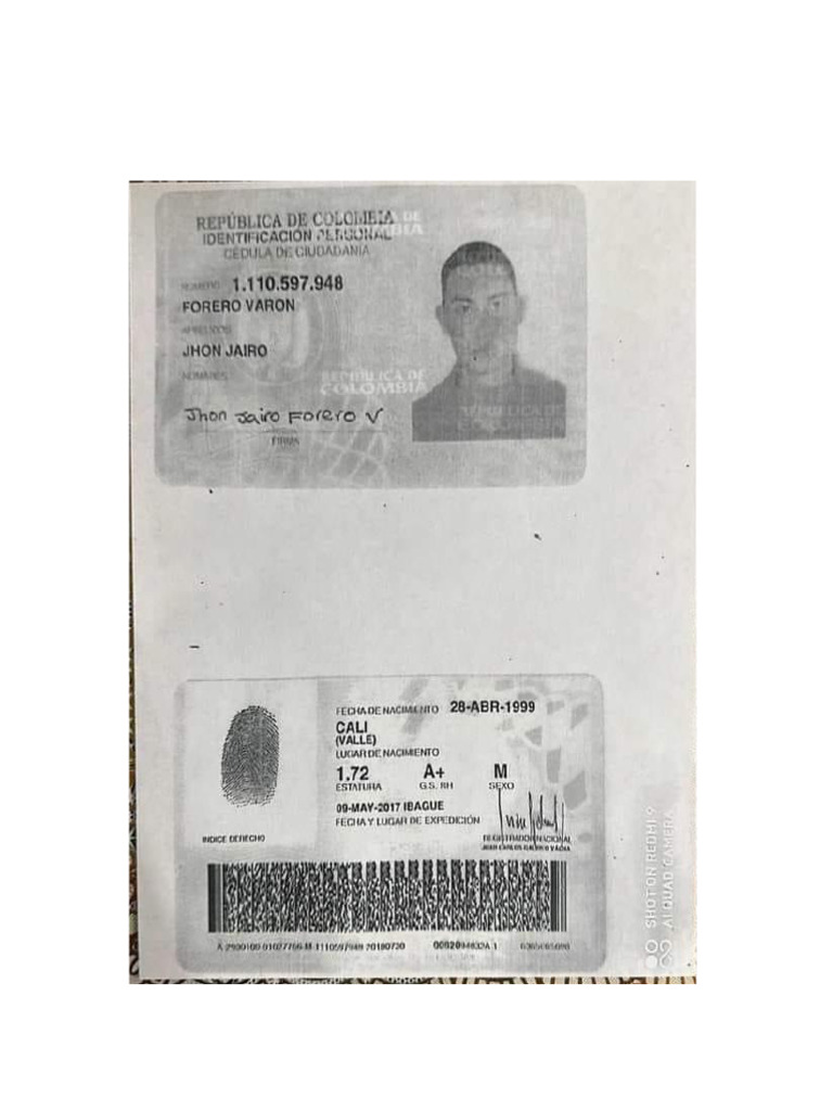 DOCM JOHN FORERO (Forteza) | PDF | Documento de identidad | Historial médico