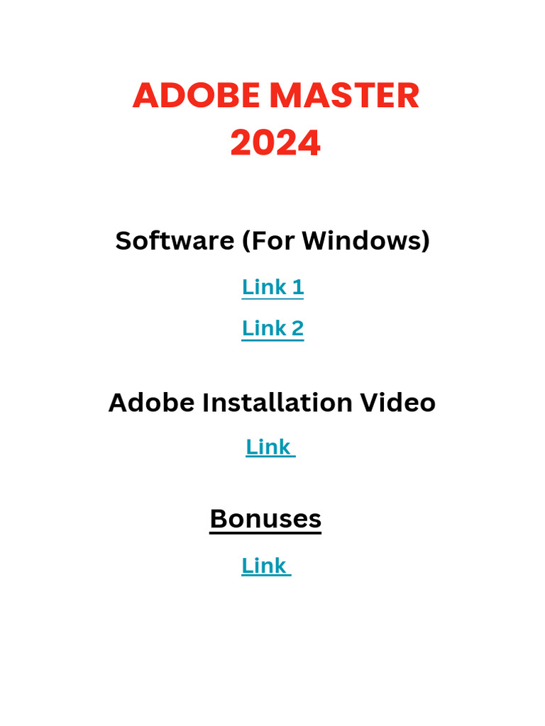 Adobe Software Collection 2024+ Bonuses | PDF