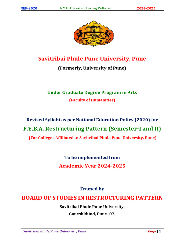 F.Y.B.a. Restructuring Pattern 03012024 | PDF | Communication | Linguistics