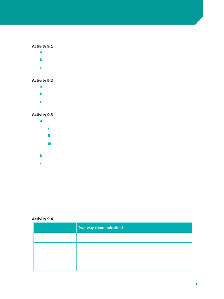 9 Internal and External Communication - Answers To Activities | PDF ...