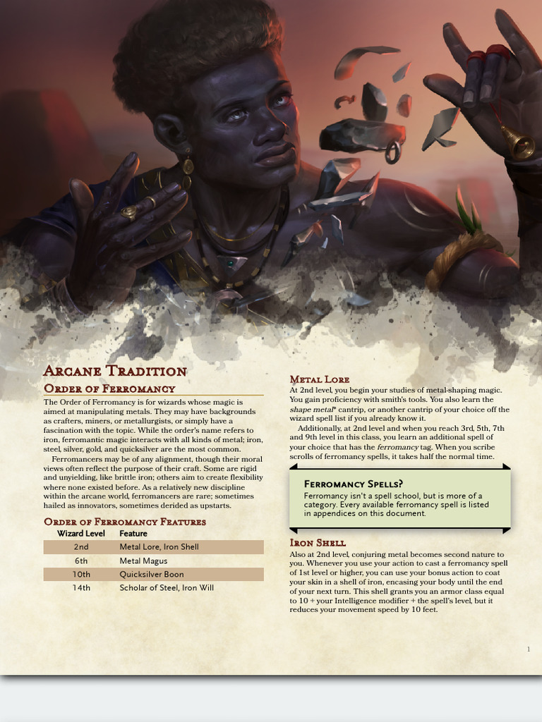 Order of Ferromancy Guide | PDF | Magician (Fantasy) | Metals