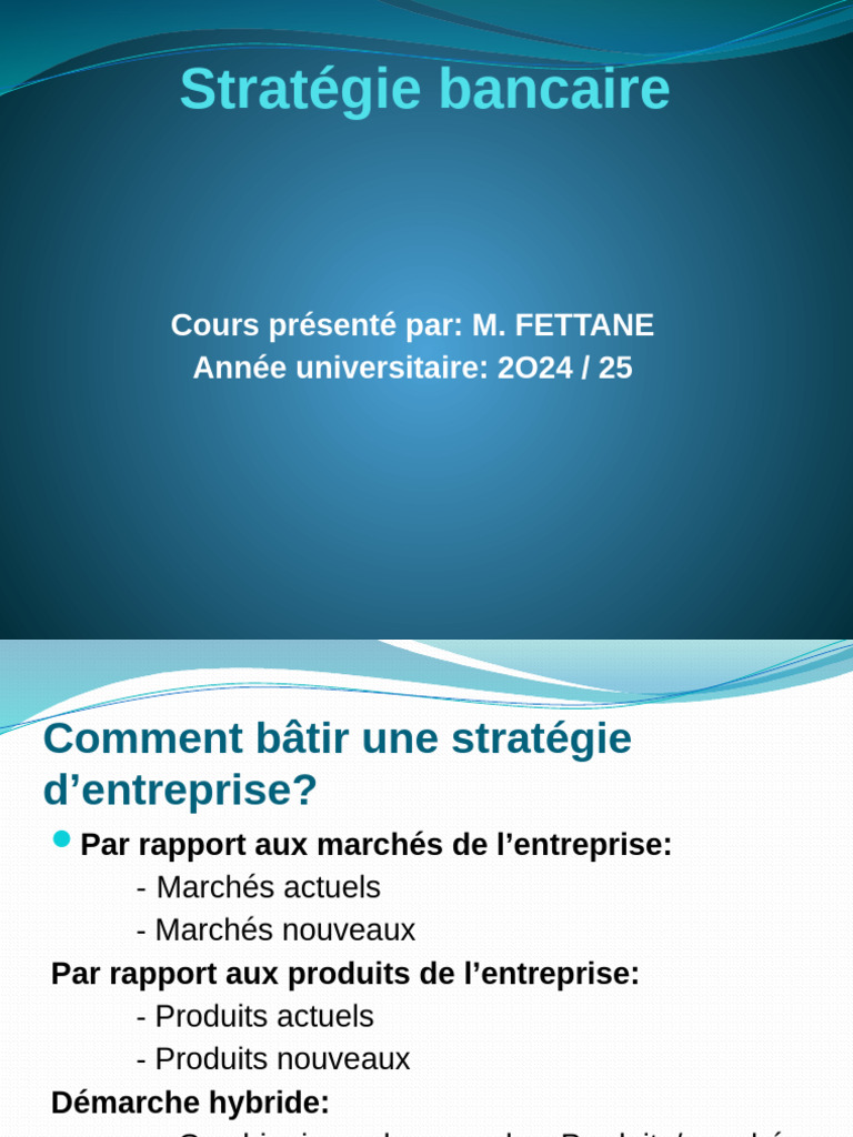 Stratégie Bancaire ESB Master | PDF | Commercialisation | Consommateurs