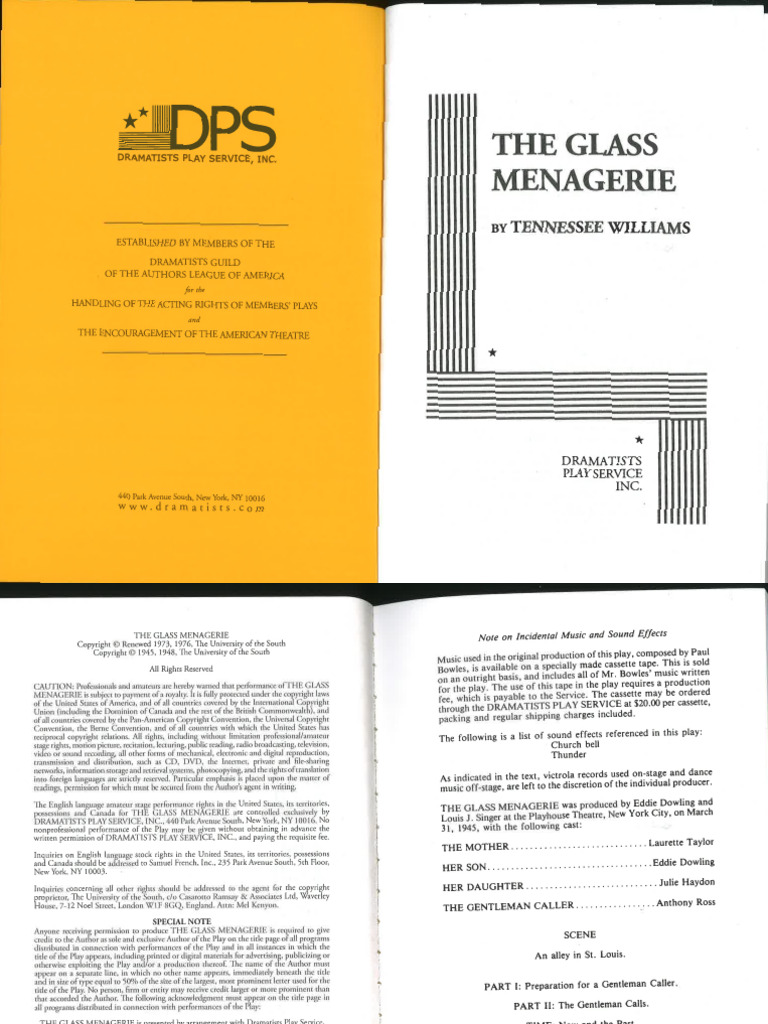 The Glass Menagerie by Tennessee Williams | PDF