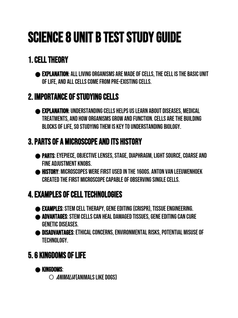 Gr8 Unit Test | PDF | Cell (Biology) | Bacteria