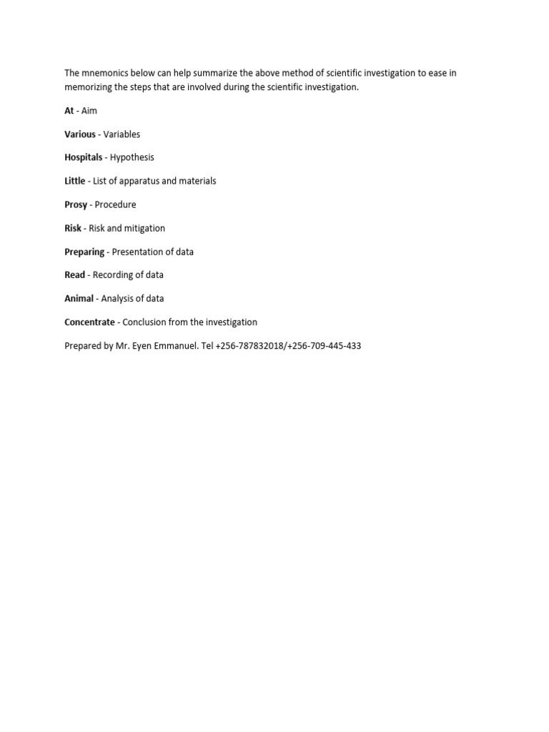Chem Pract Mnemonics 'O' Level 2024 | PDF