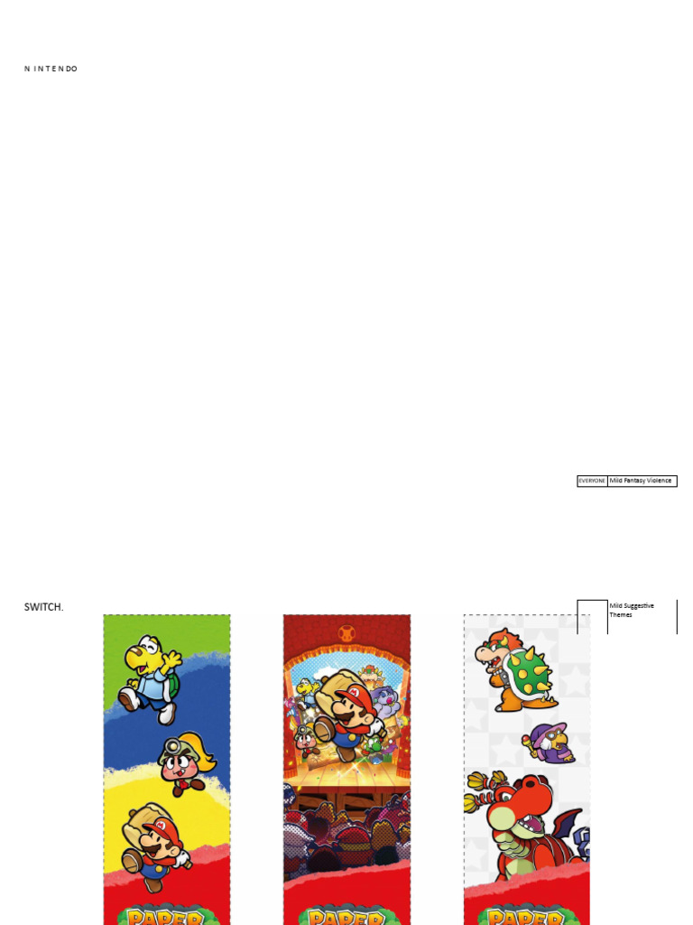 Paper Mario The Thousand Year Door Prinbable Bookmarks | PDF