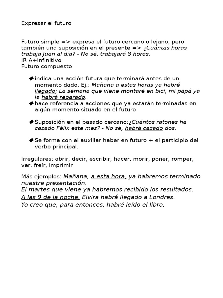 El Futuro Compuesto | PDF