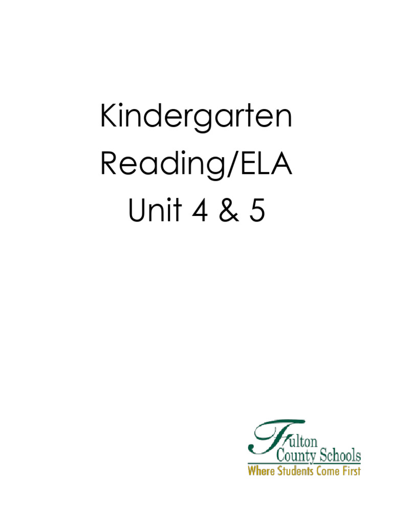 Kindergarten ELA Curriculum Map Units 4-5 | PDF | Phonics | Language ...